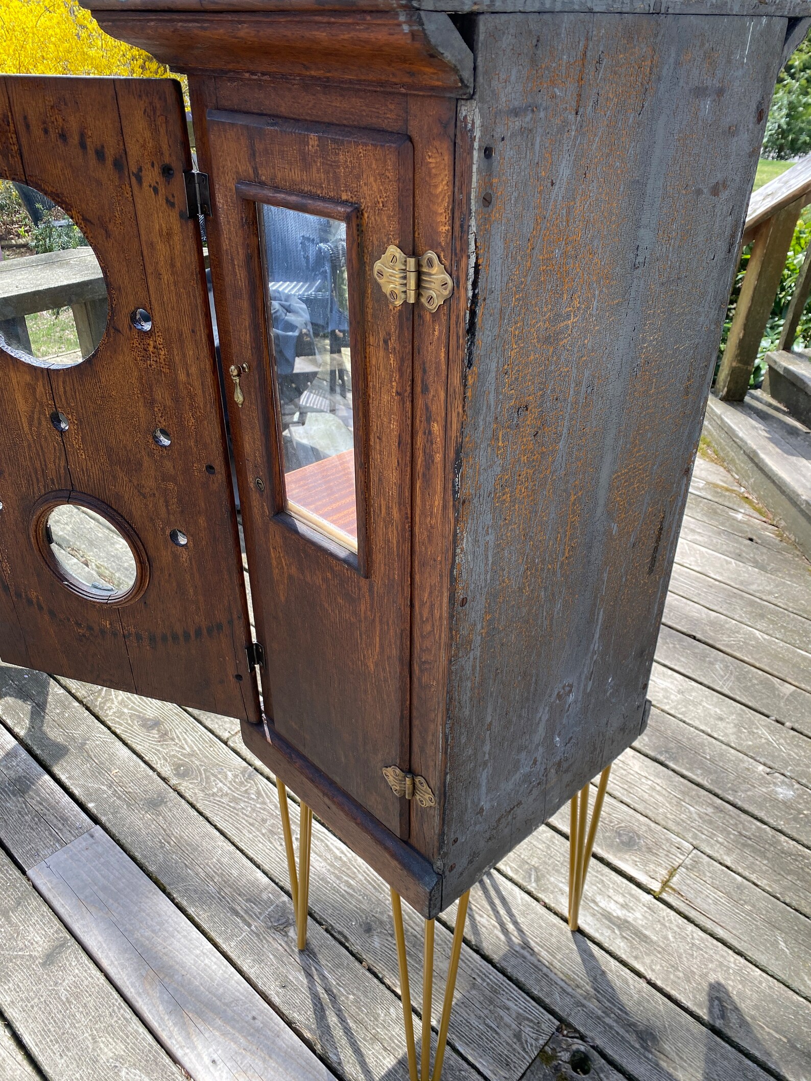 Vintage Upcycled Industrial Clock Cabinet Bar Store Display Case - Etsy