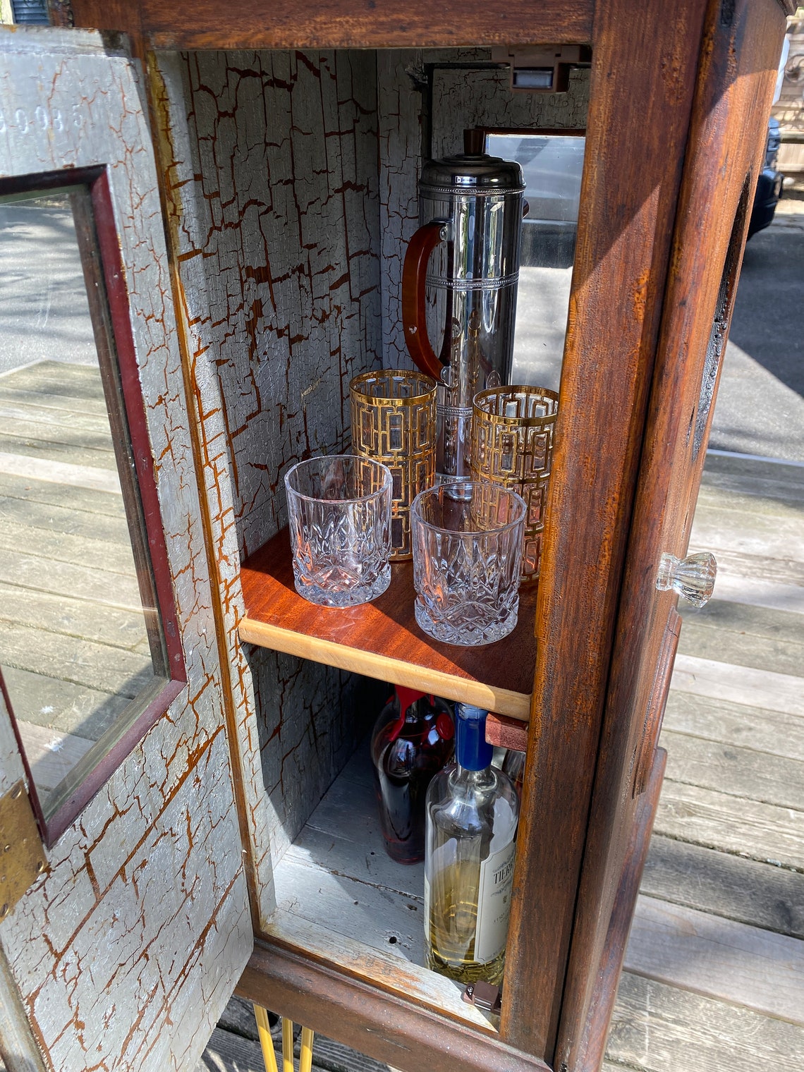 Vintage Upcycled Industrial Clock Cabinet Bar Store Display Case - Etsy