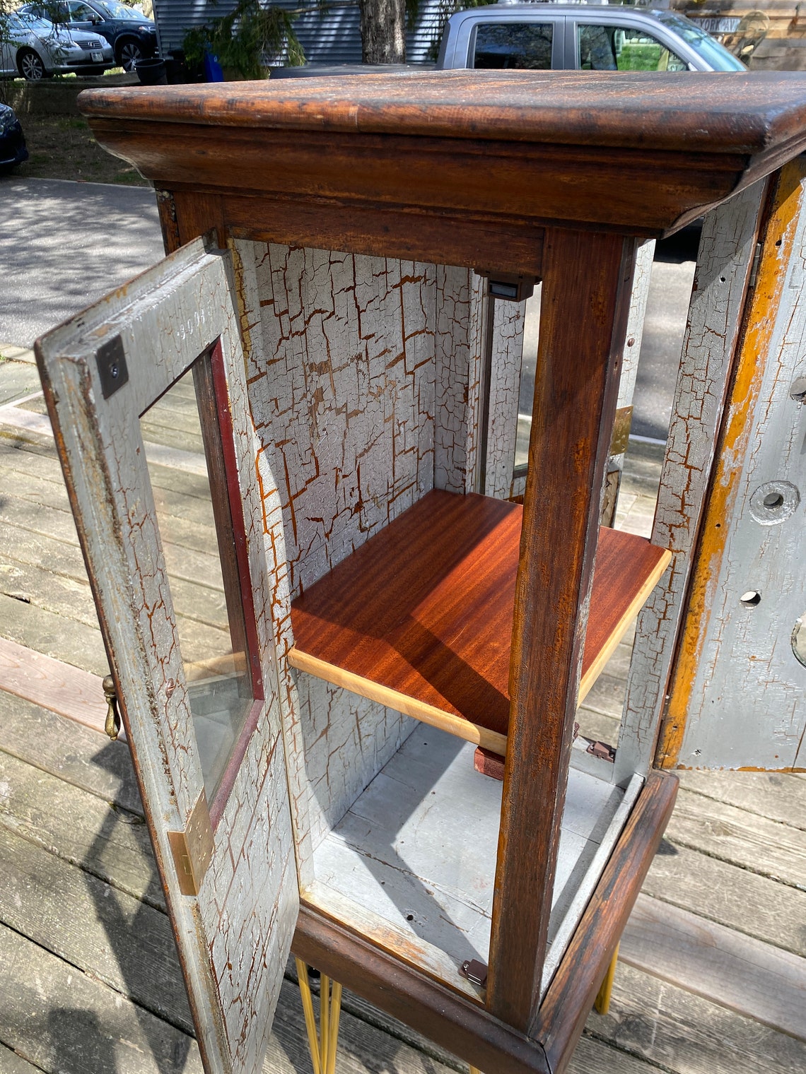 Vintage Upcycled Industrial Clock Cabinet Bar Store Display Case - Etsy