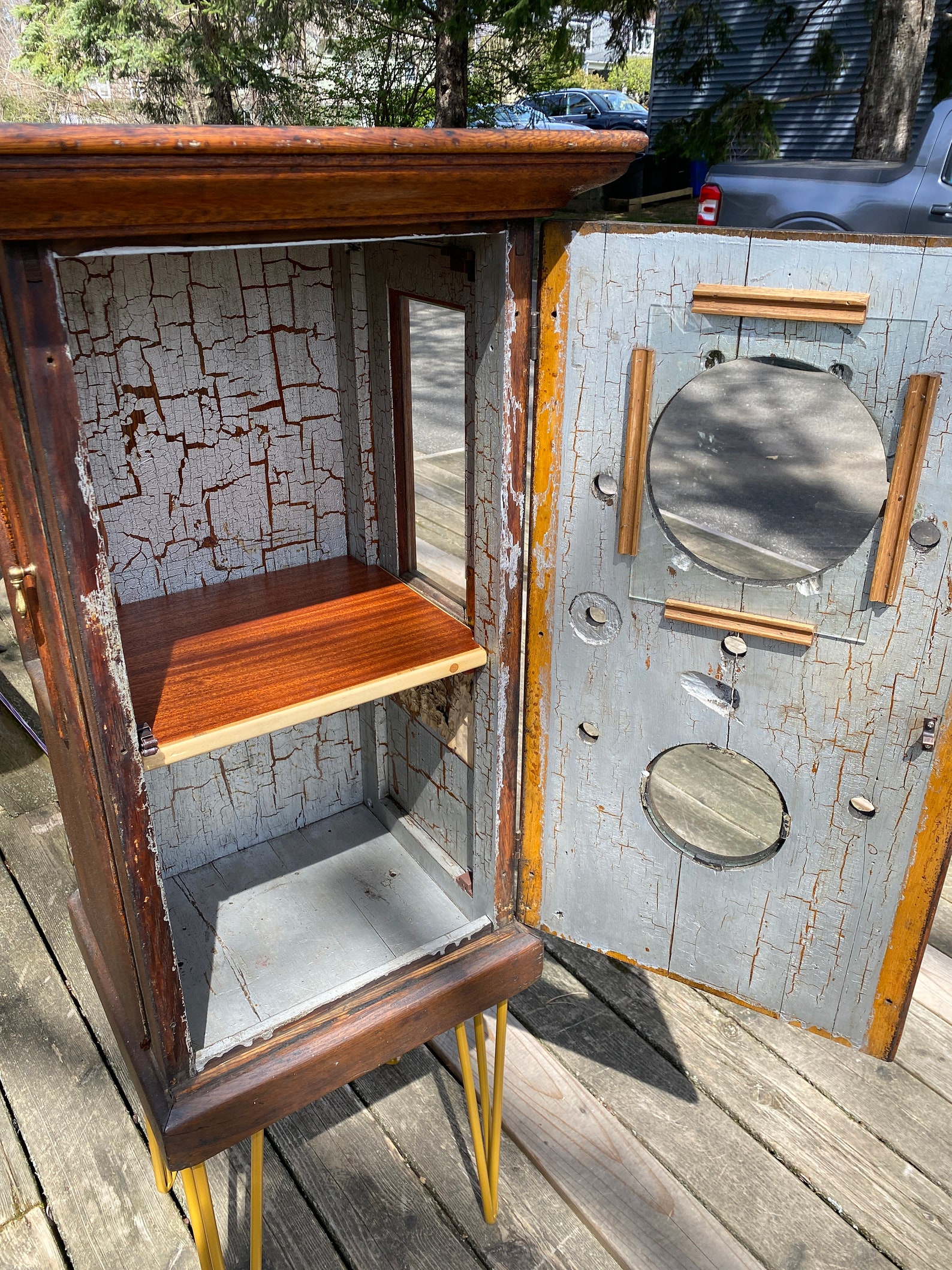 Vintage Upcycled Industrial Clock Cabinet Bar Store Display Case - Etsy