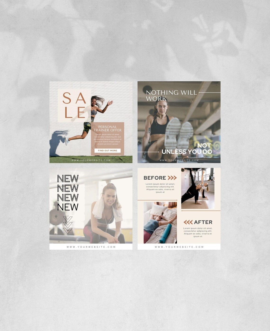 50 Fitness Inspired Instagram Posts, Canva Editable Social Media ...