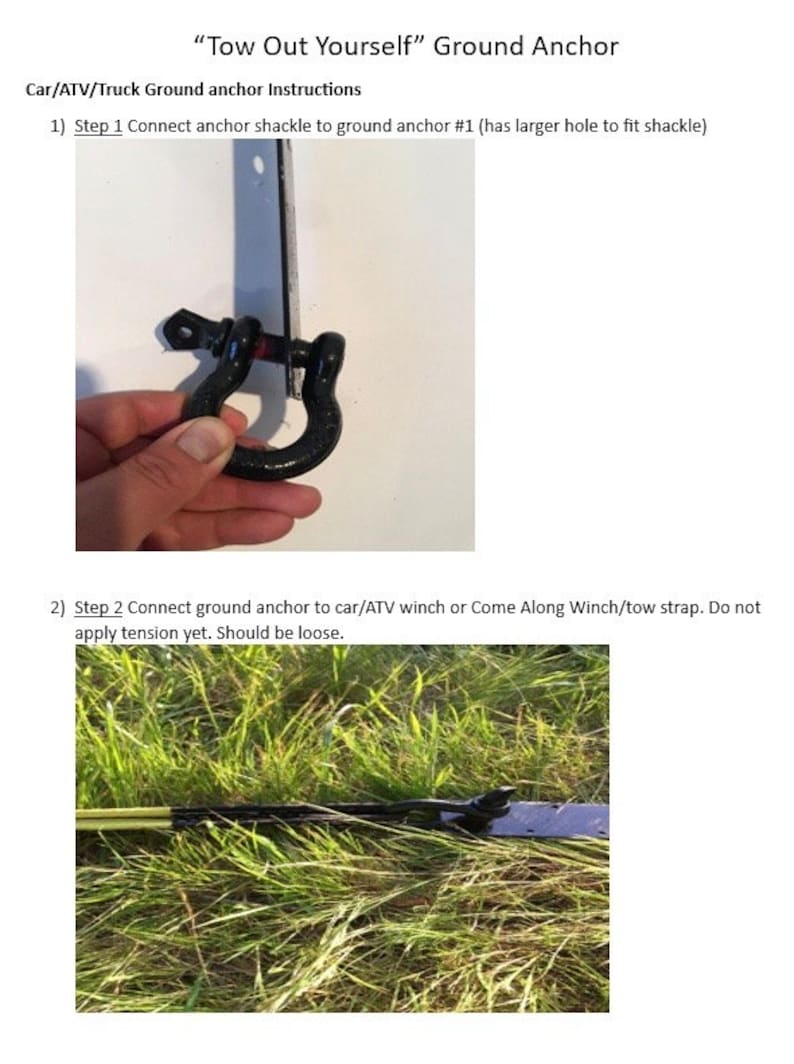 Winch Ground Anchor and Spikes Kit for Winch or Come Along Winch Self ...