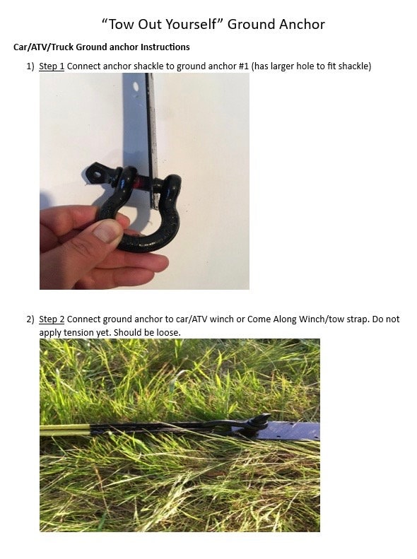 Winch Ground Anchor and Spikes Kit for Winch or Come Along Winch Self ...