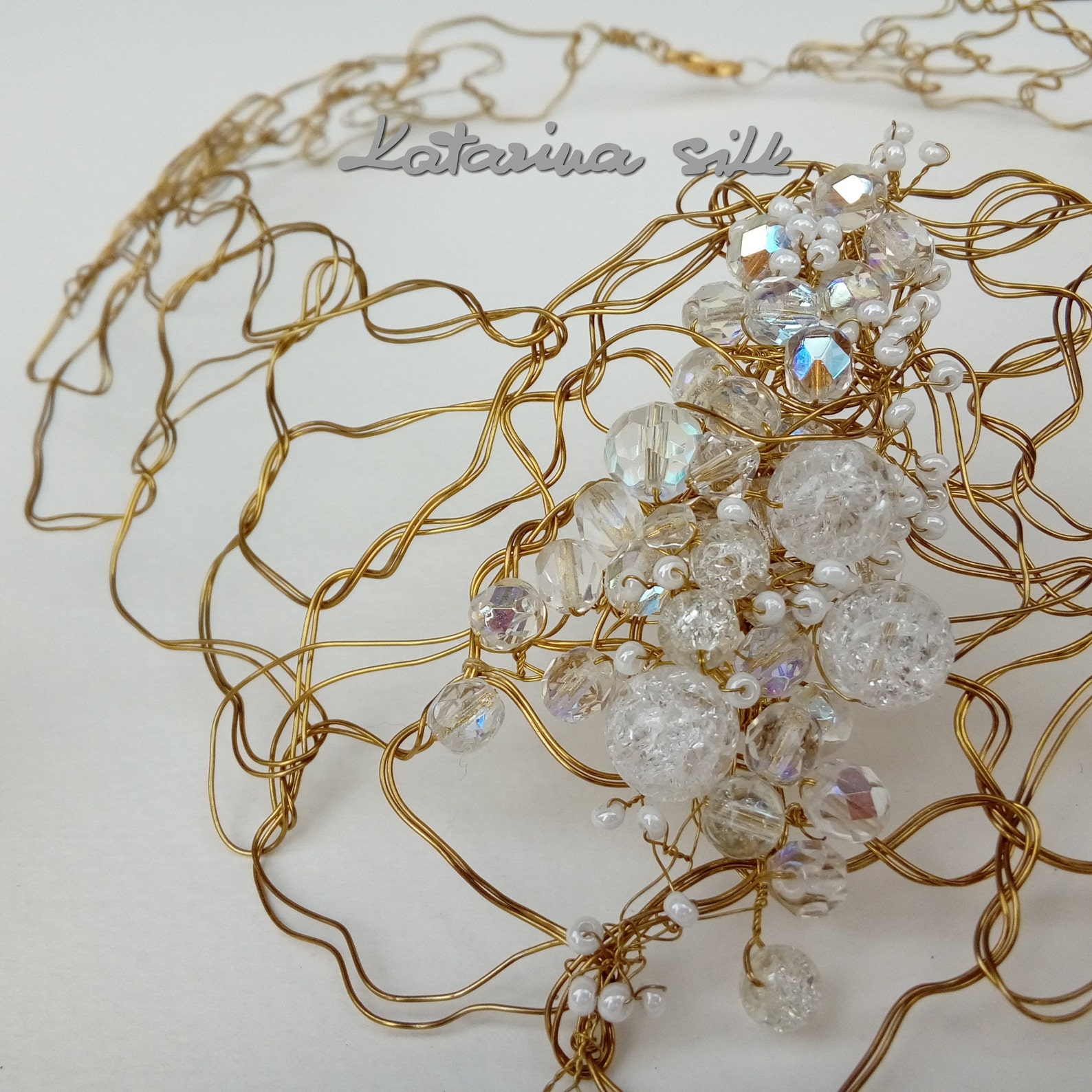 Bridal Necklace for Wedding Big Choker With Rock Crystal - Etsy