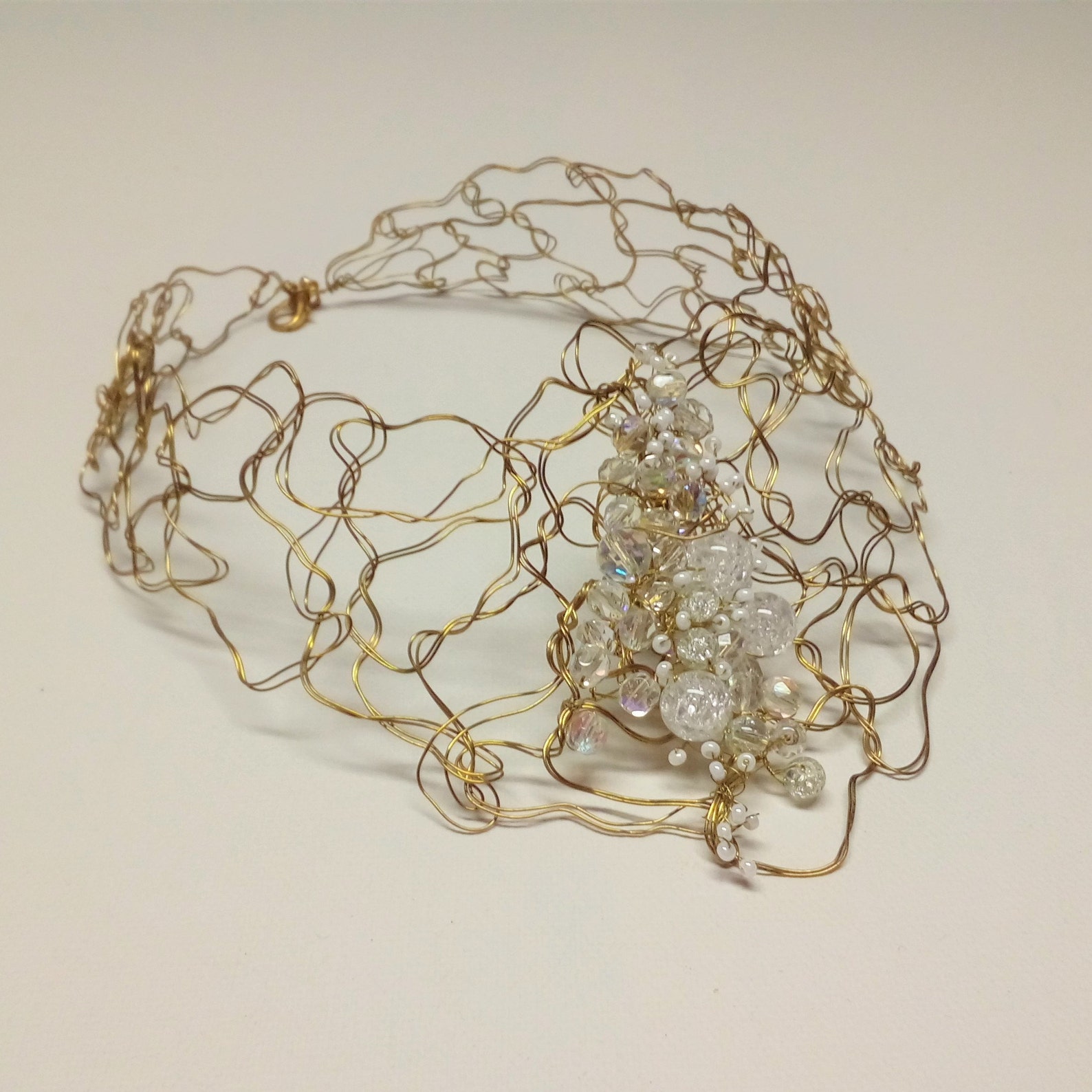 Bridal Necklace for Wedding Big Choker With Rock Crystal - Etsy