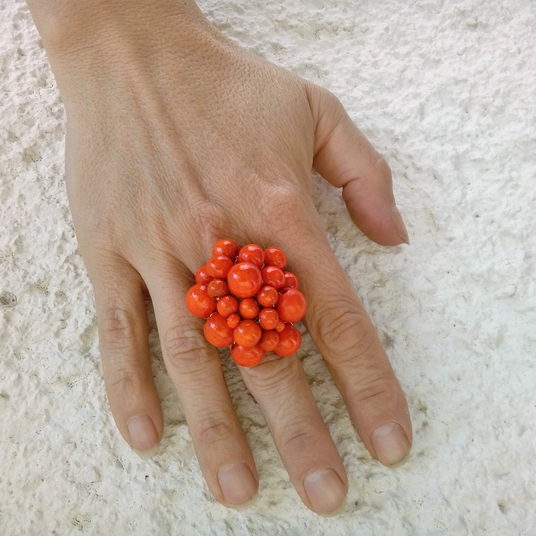 Charm Ring for Woman Gift for Her Birthday Orange Color Ring - Etsy