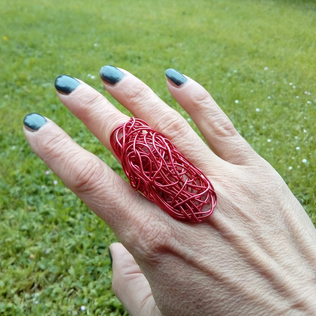 Red Ring, Big Statement Ring for Woman, Unique Gift for Her - Etsy