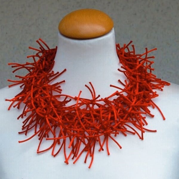Red Statement Necklace - Etsy