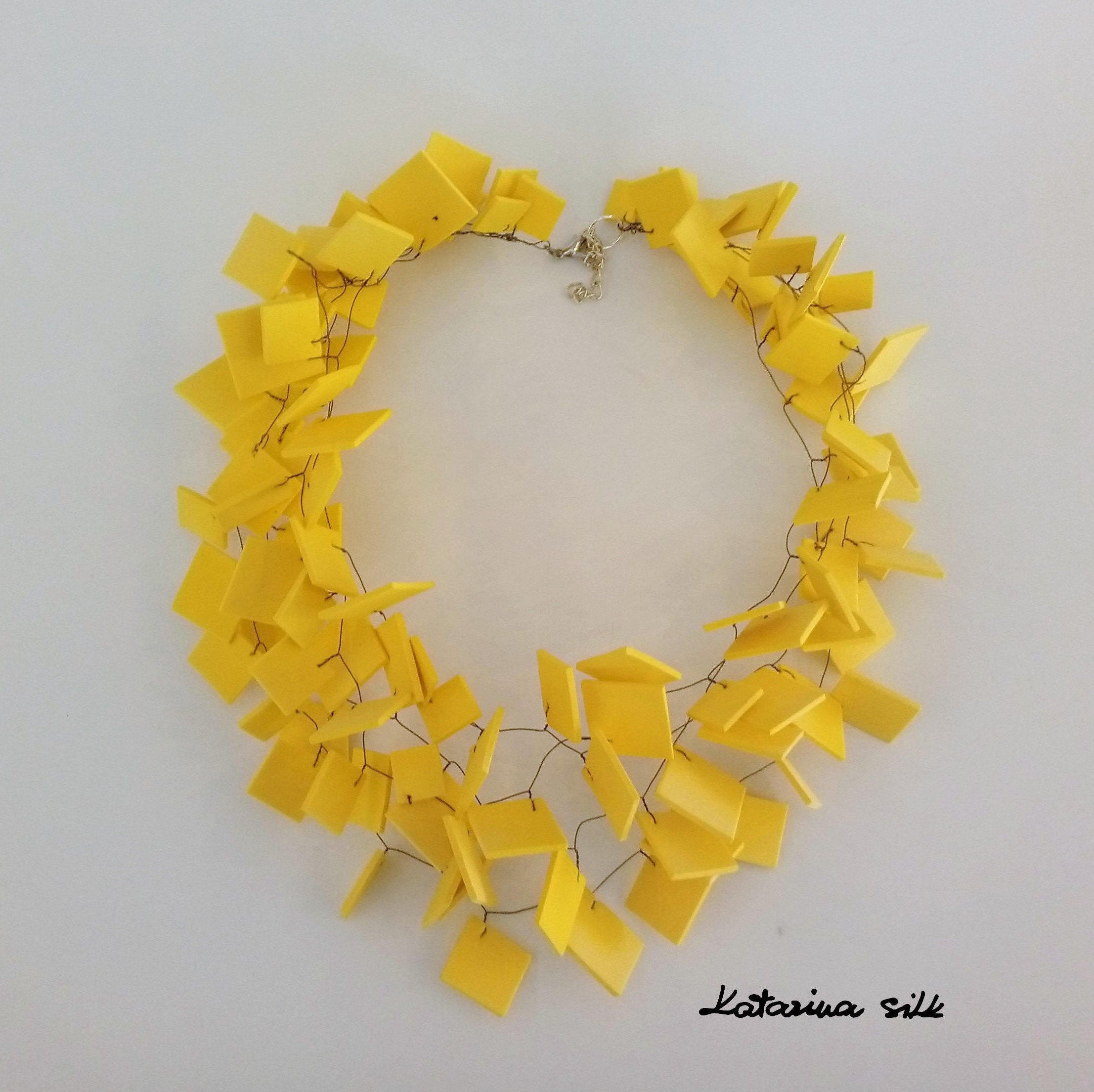 YELLOW NECKLACE for Woman Big Original Statement Jewelry | Etsy