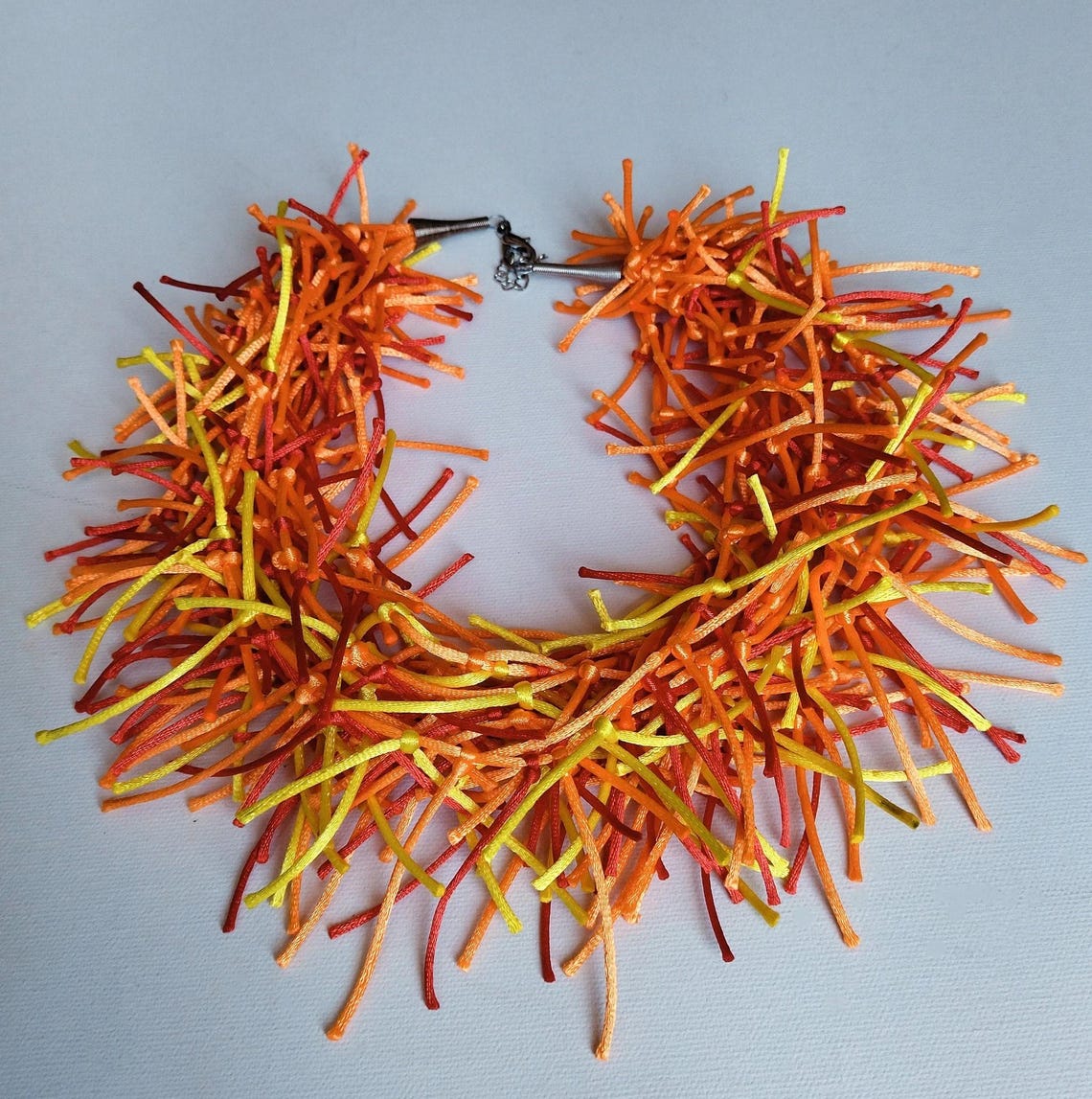 Summer Necklace, Red and Yellow, Women Necklace, Handmade Gift - Etsy