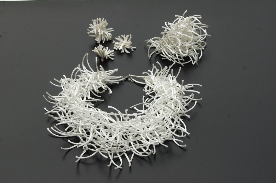 White Jewelry Set for Wedding, Unique Woman Set, for Birthday ...