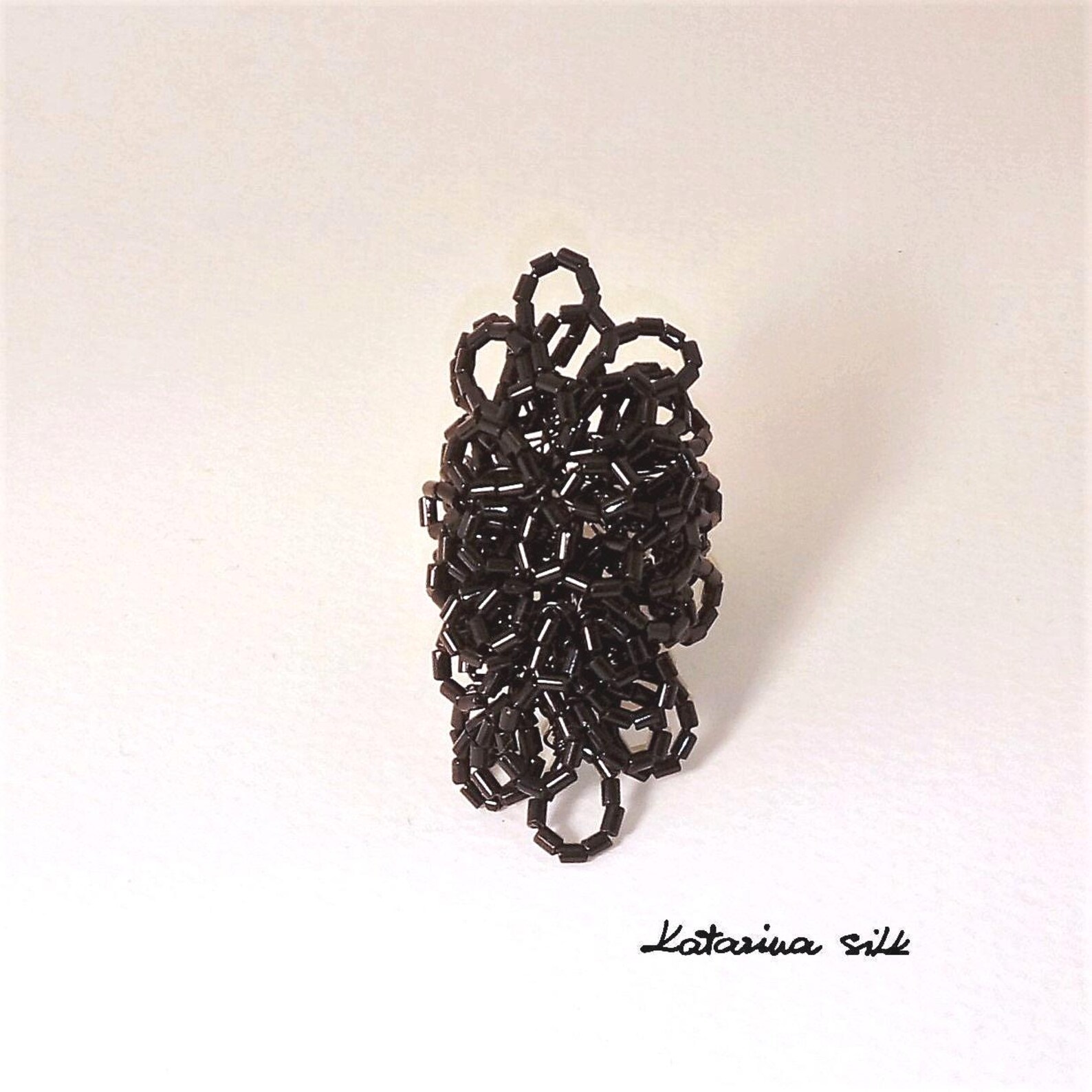 BLACK RING, Big Glass Ring for Woman, Gift for Her Unique Gift - Etsy