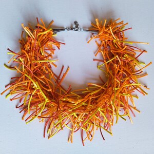 Summer Necklace, Red and Yellow, Women Necklace, Handmade Gift - Etsy