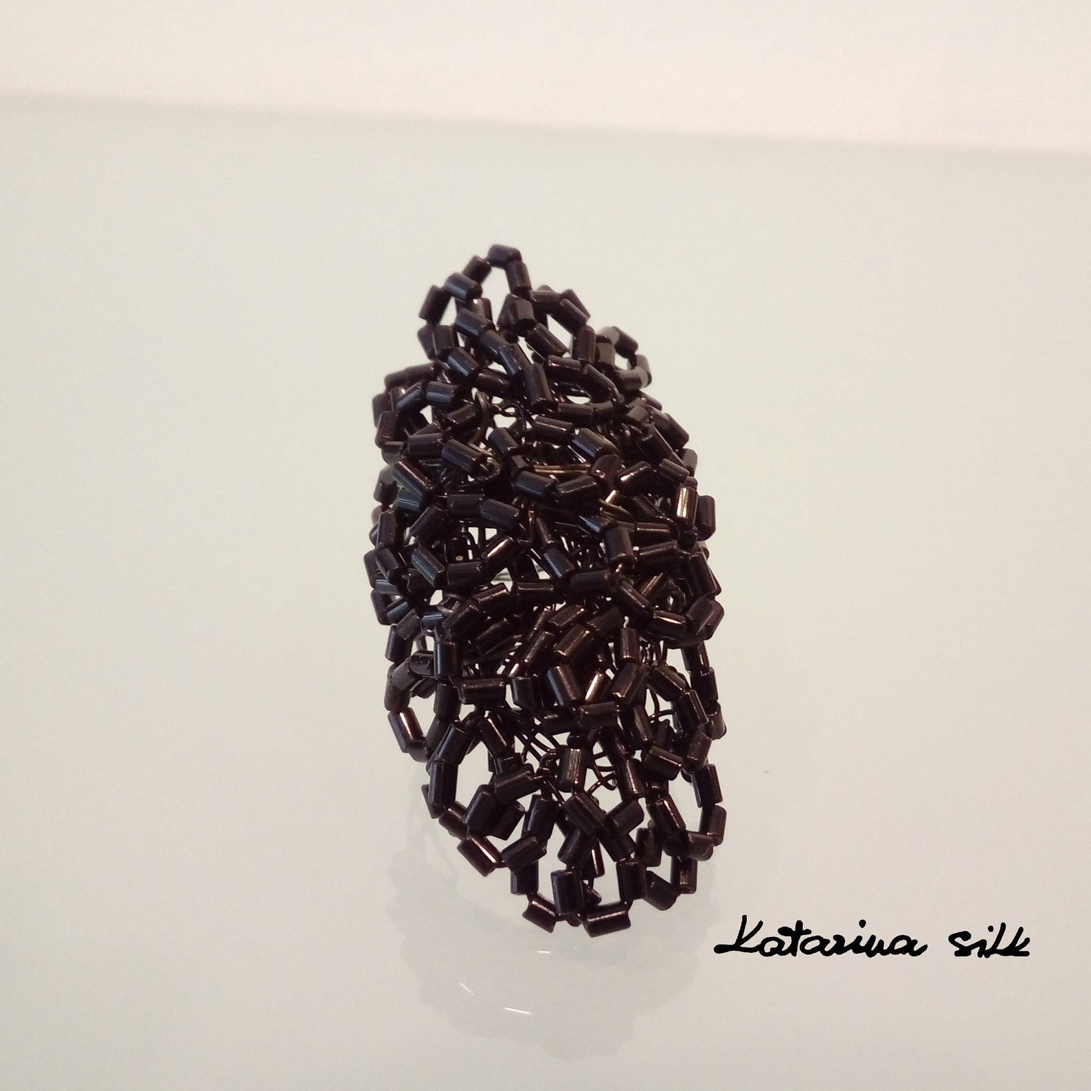 BLACK RING, Big Glass Ring for Woman, Gift for Her Unique Gift - Etsy