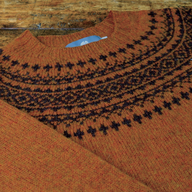 T-lab Archie Vintage Orange Fair Isle Jumper, Christmas, Gift for Him ...
