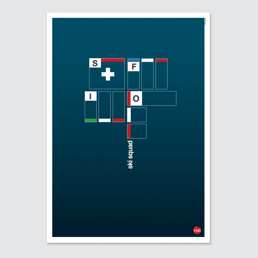 Ski Squad A3 Print: Minimalist Alpine Flags, Retro Ski Decor - Etsy