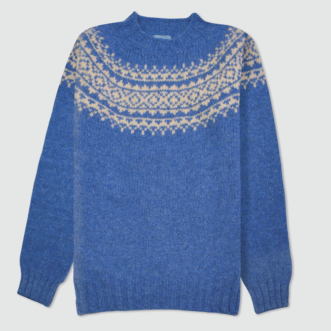 Allaster Blue Fair Isle Jumper, Christmas, Gift for Him, Traditional ...