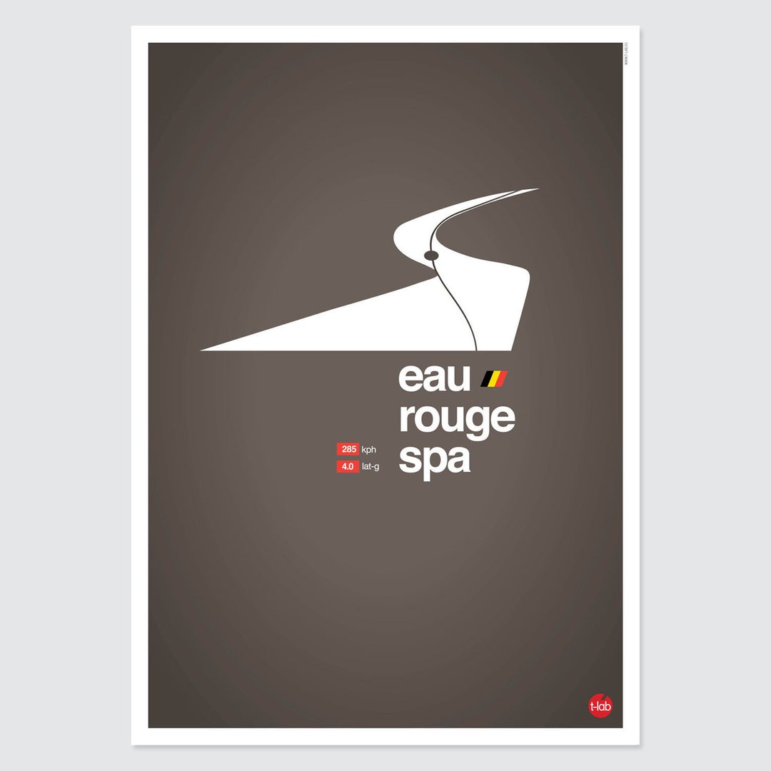 Eau Rouge Motorsport A3 Print, Motoring, Gift for Him, Car Race, Home ...