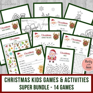 12 Christmas Kids Games & Activities, Coloring Book, Letter to Santa ...