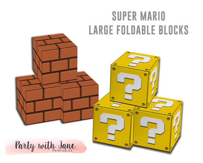 Large Super Mario Blocks Foldable Printable Brick Block - Etsy