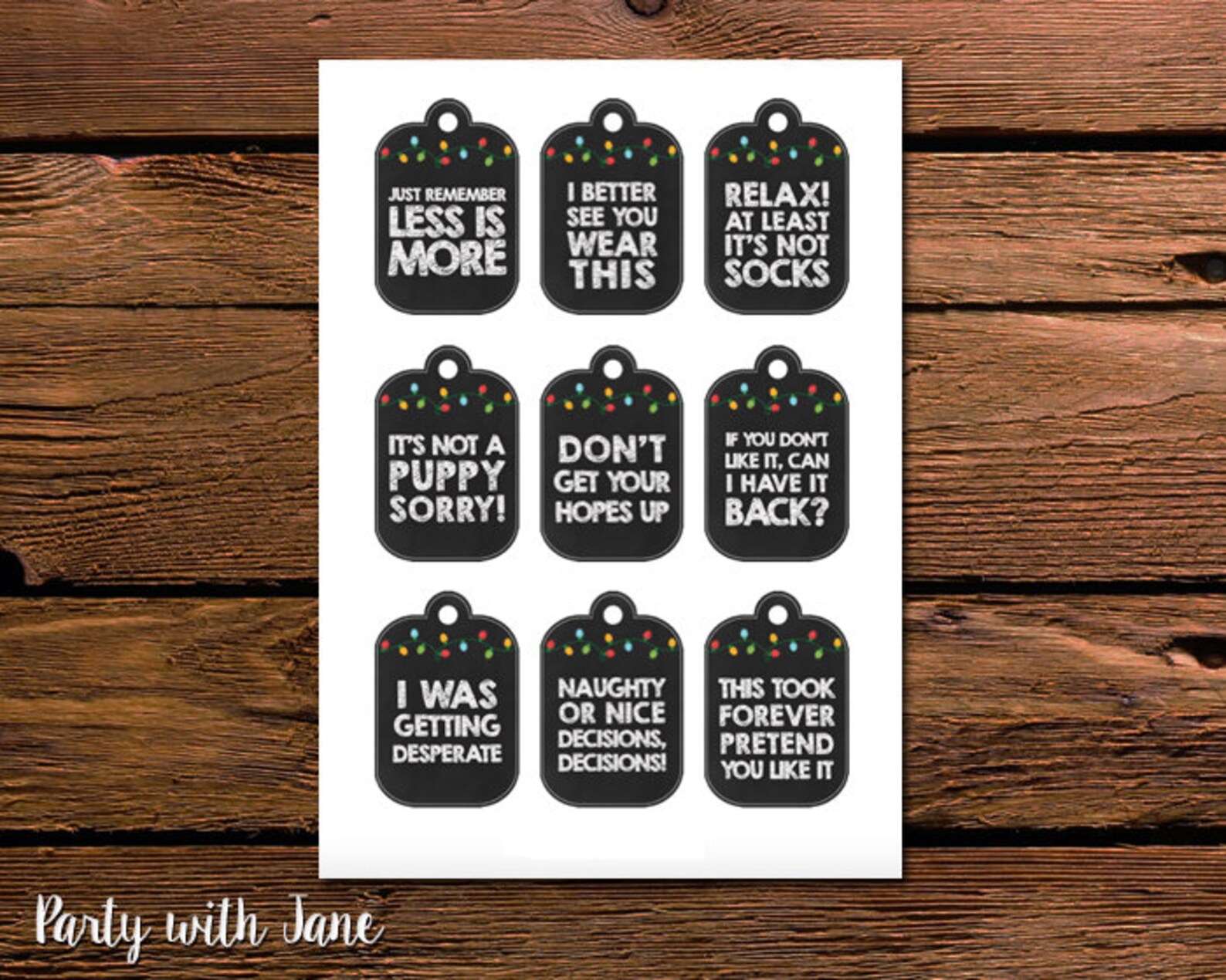 Funny Honest Gift Tags Holidays Christmas Printable Silly - Etsy