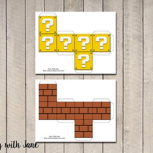 Super Mario Blocks Foldable Printable Brick Block Question | Etsy