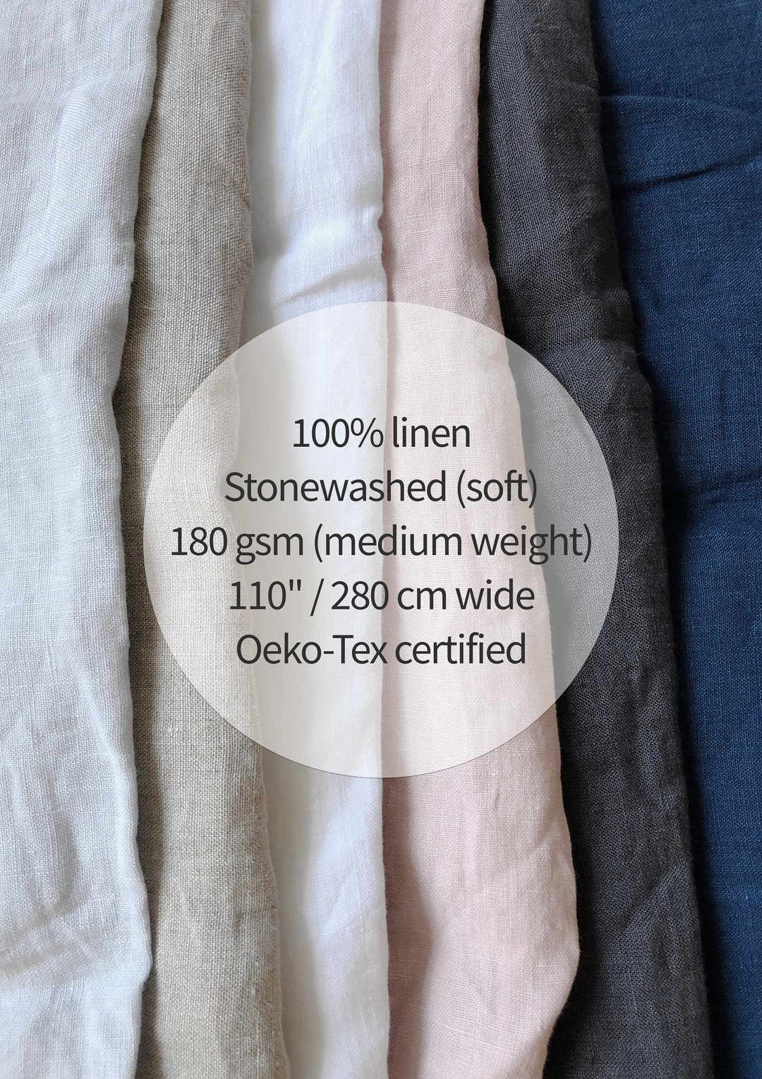 Extra Wide Linen Fabric Stonewashed Linen 110 Inches 280 - Etsy