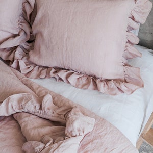 Linen Pillowcase Ruffle Pillowcase Frill Pillowcase Linen - Etsy