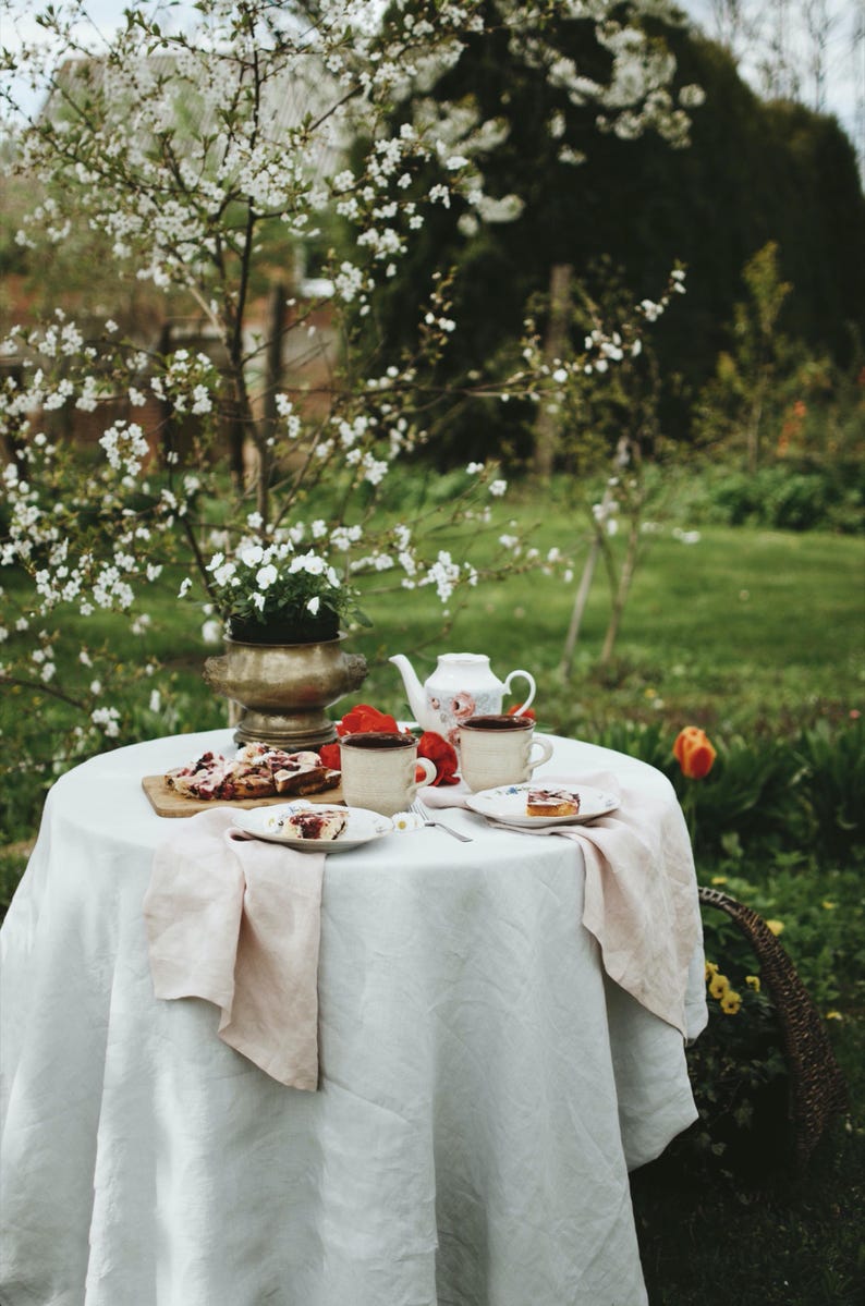 Round Linen Tablecloth, Extra Large Tablecloth, Circle Tablecloth, for ...