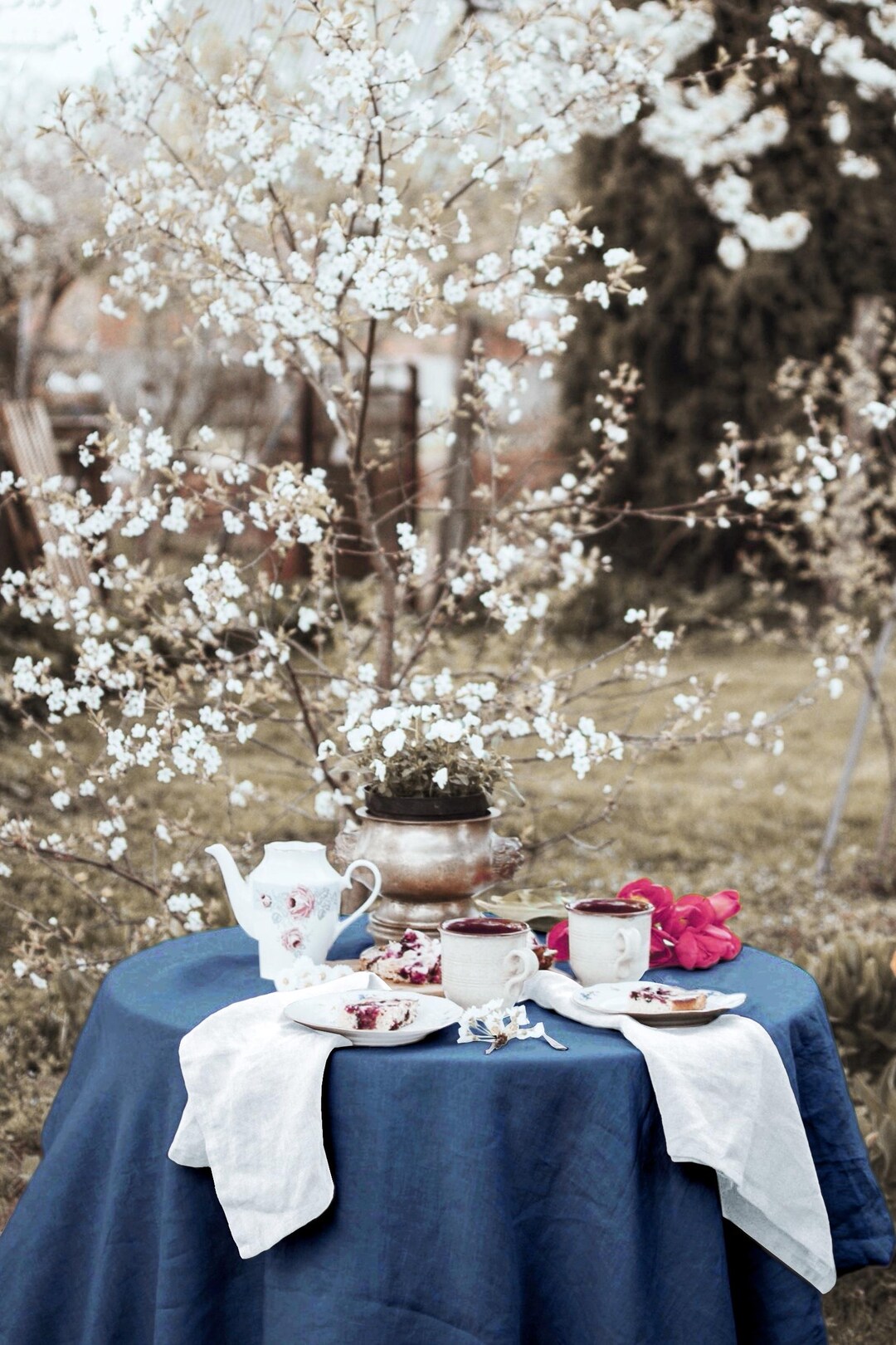 Large Custom Linen Tablecloths, Round Tablecloth, Circle Tablecloth ...