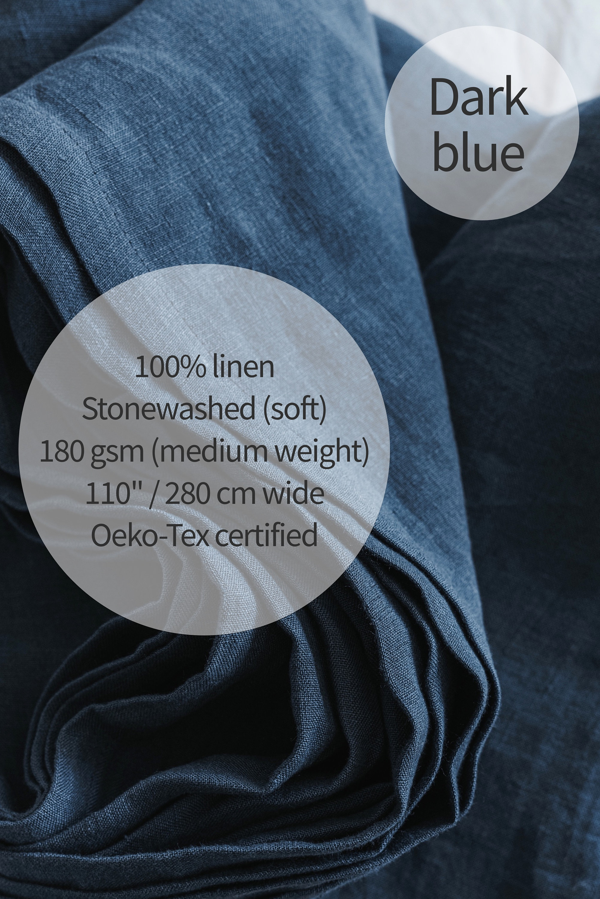 Extra Wide Linen Fabric, Stonewashed Linen, 110 Inches (280 Cm) Wide ...