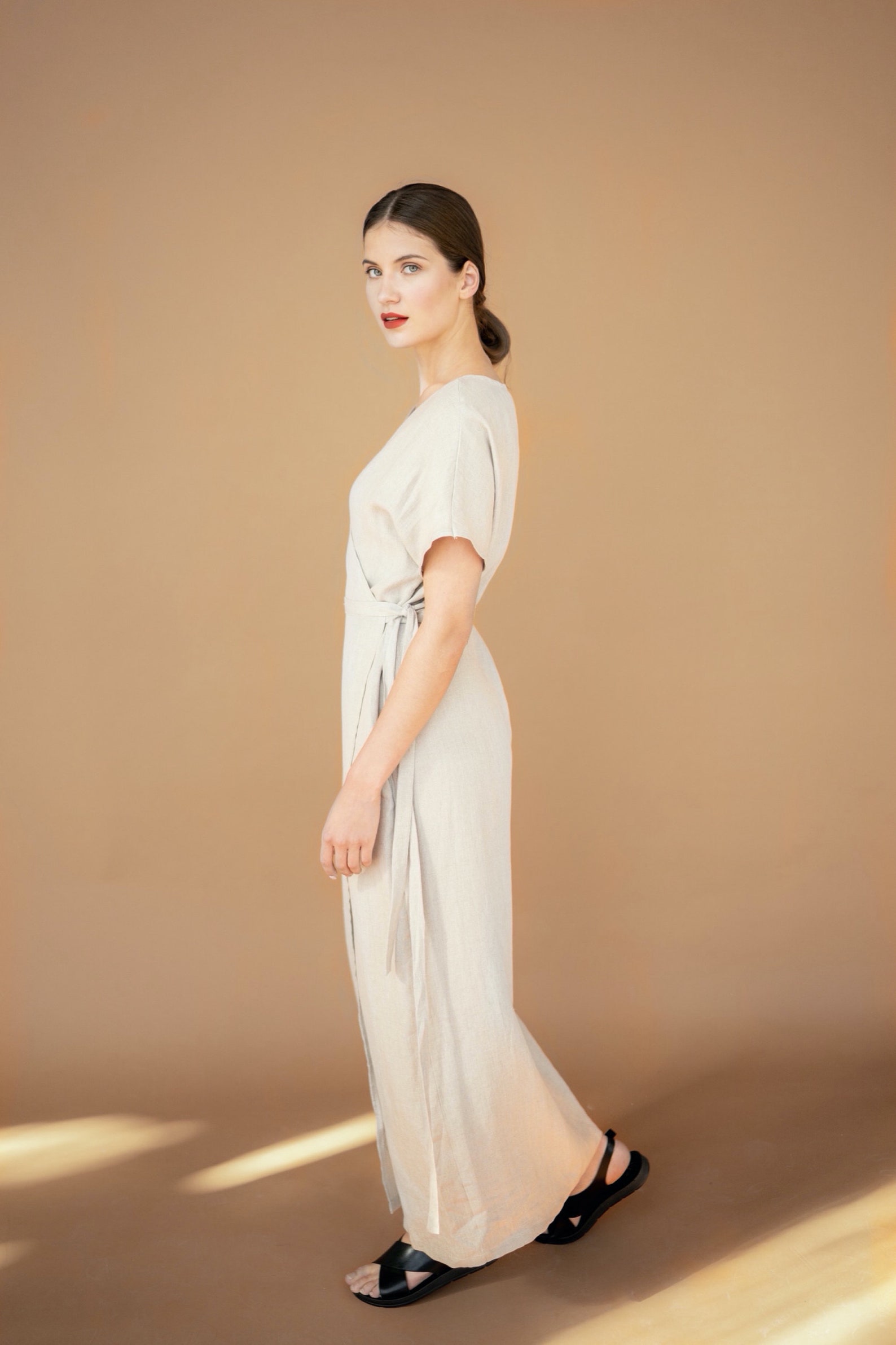 Linen Wrap Dress Linen Maxi Dress Long Linen Dress Dress - Etsy