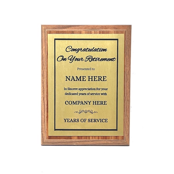 Retirement Plaque - Etsy
