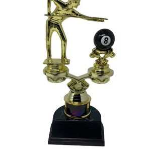 Billiard Player 8 BALL Trophy Award 8.5" Tall Pool Table Tournament ...