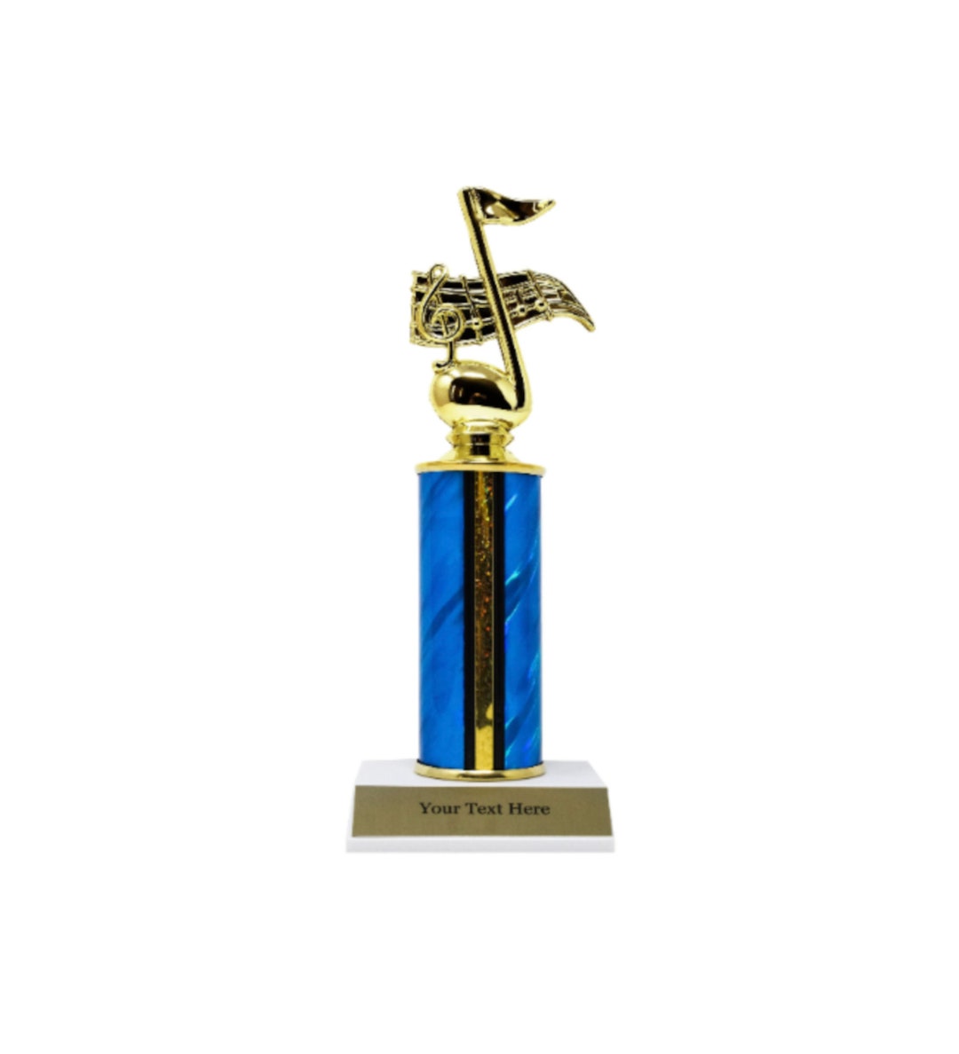 Music Note Trophy With 3 Lines of Custom Text, 9" Tall Music Trophies ...