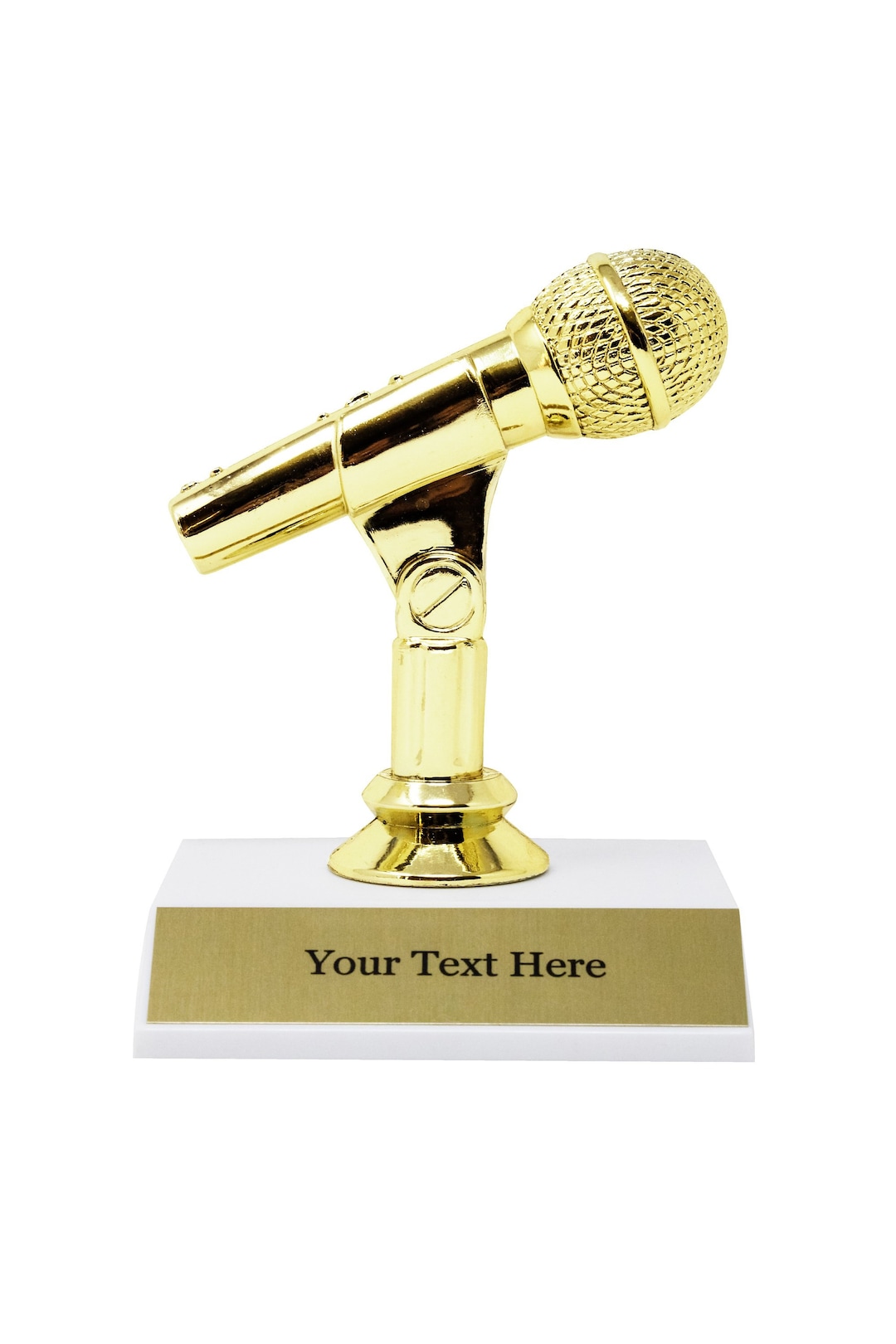 Trophy Microphone Trophy With 3 Lines of Custom Text, 5" Tall Music ...