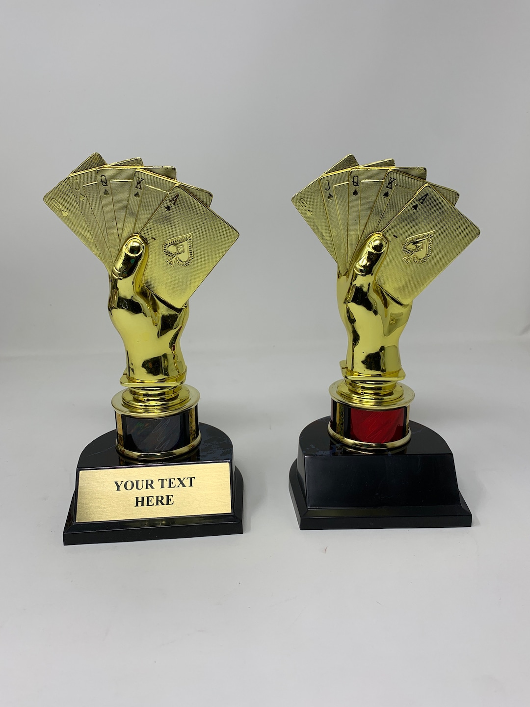 Black Jack, Texas Hold'em Poker Trophy Cards Tournament Vegas Awards ...