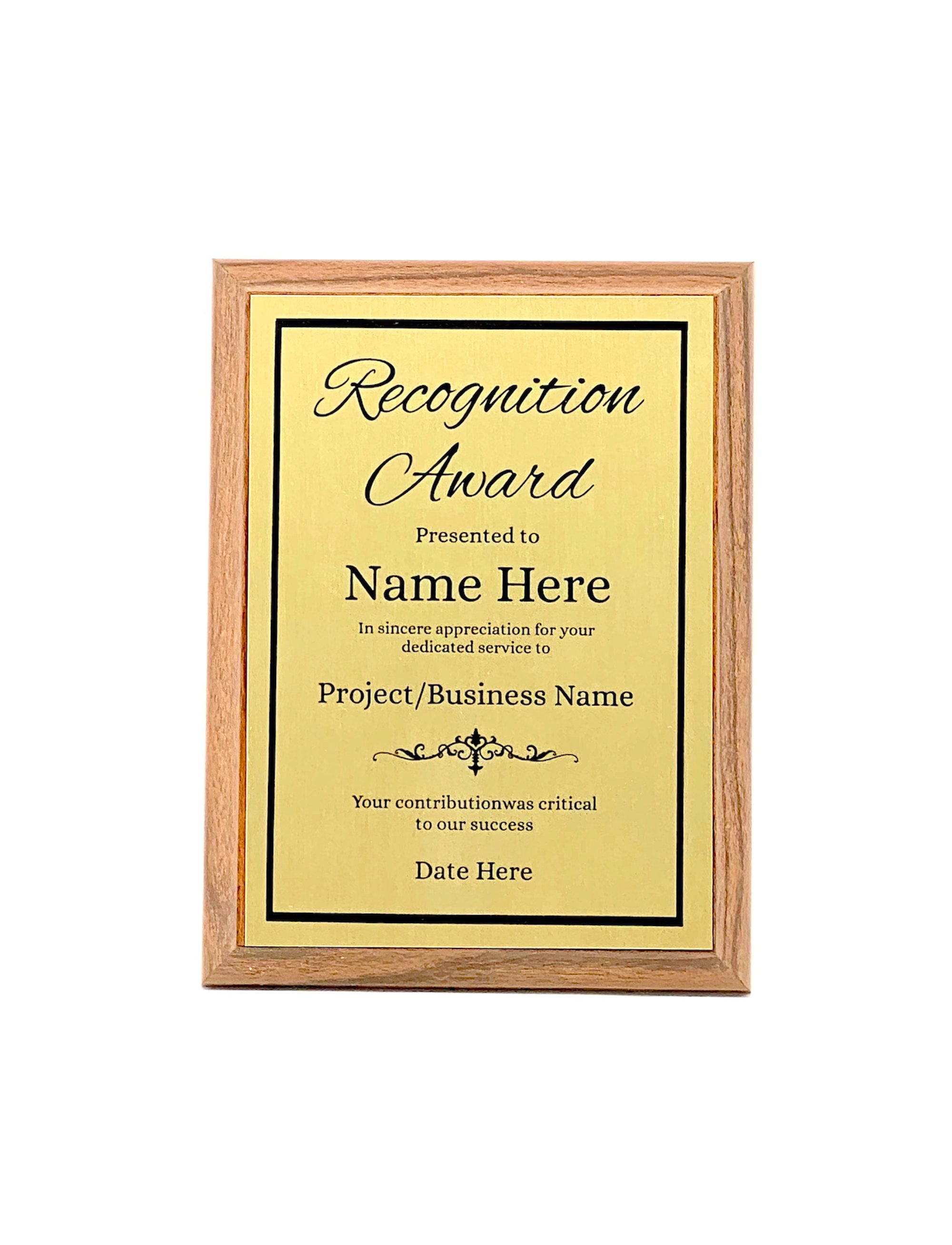 Customized Recognition Plaque 6x8, Personalized Gift for Co-worker ...