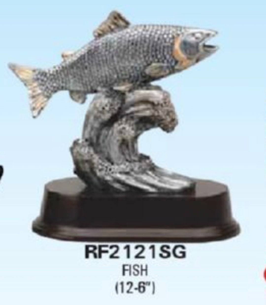 Fishing Award Trophy Resin BASS Figure in Pewter Finish With ...