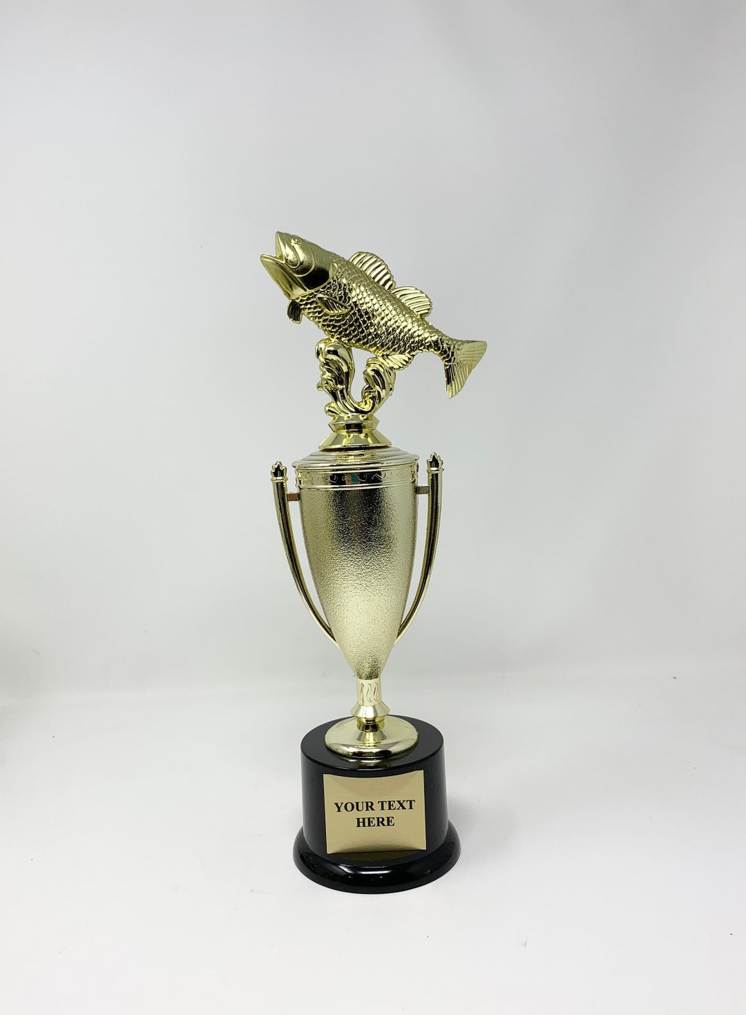 Bass Fishing Award Trophy 12" Tall on Round Base Free Customization - Etsy