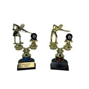 Billiard Player 8 BALL Trophy Award 8.5" Tall Pool Table Tournament ...