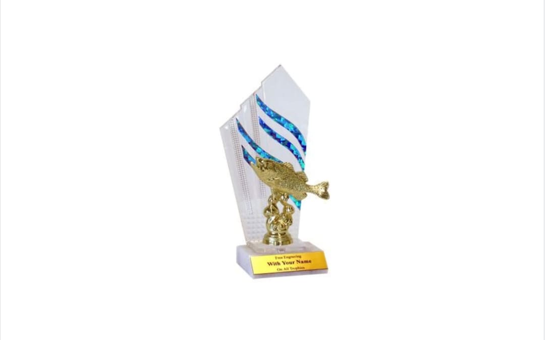 Flames Bass Fishing Tournament Trophy Award 7" Tall Free Customization ...