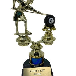 Billiard Player 8 BALL Trophy Award 8.5" Tall Pool Table Tournament ...