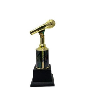 Trophy, Microphone Award Trophy, Personalized Music Award, Wording, 8.5 ...