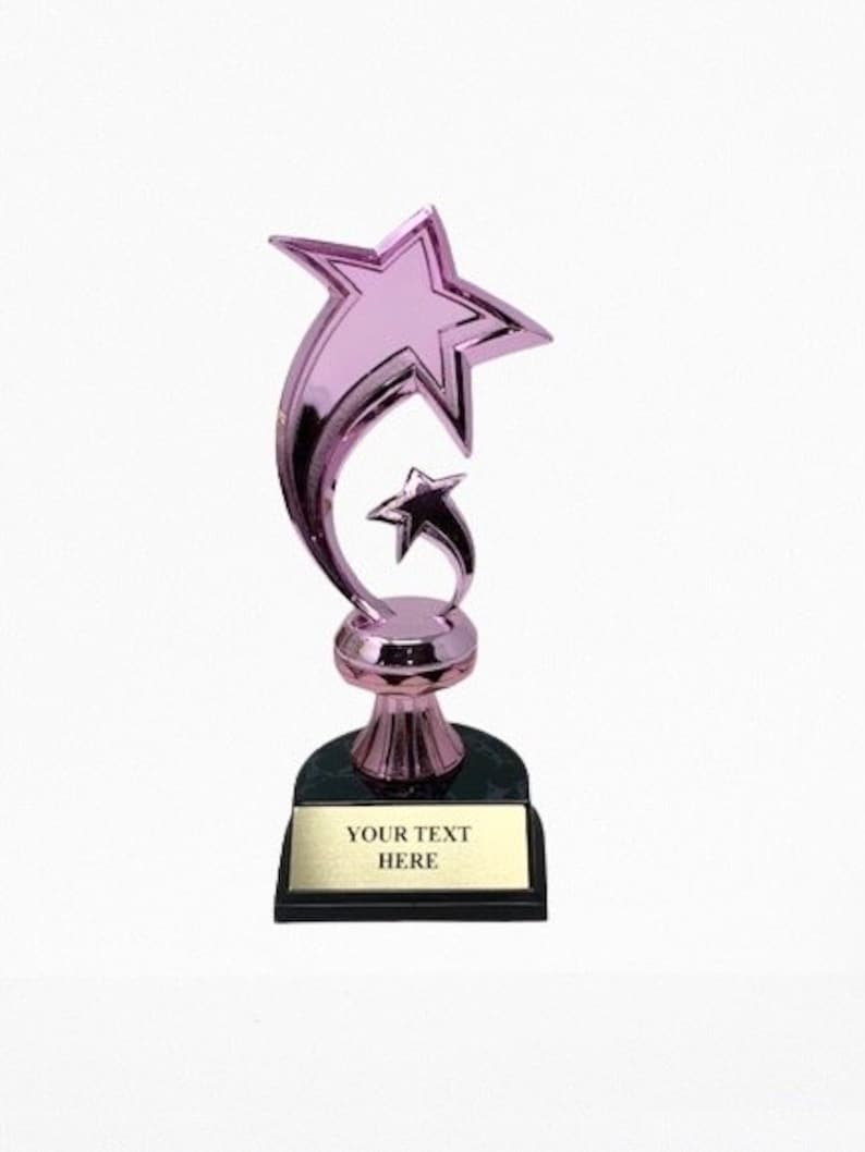 Trophy Pink Shooting Stars Achievement 9” Trophy Award for Every Party ...