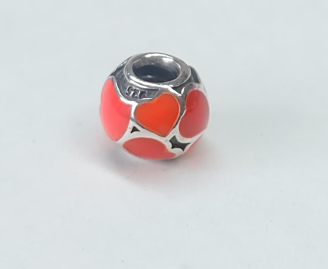 Preloved Pandora Red Heart Enamel Charm - Etsy