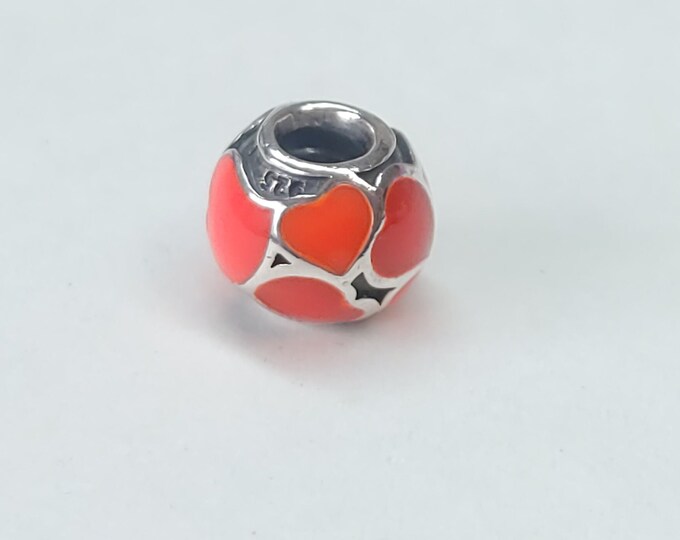 Preloved Pandora Red Heart Enamel Charm - Etsy