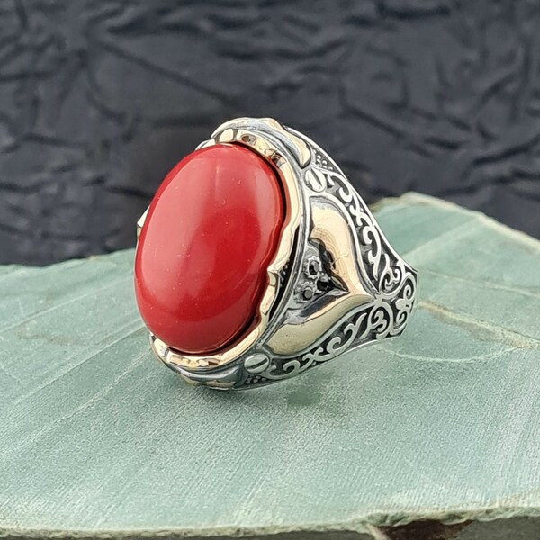Red Jade Ring - Etsy