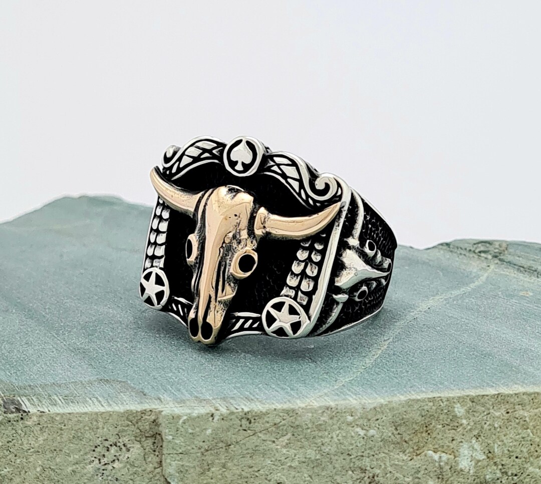 Bull Signet Buffalo Ring Animal Jewelry Mens Accessory Husband - Etsy