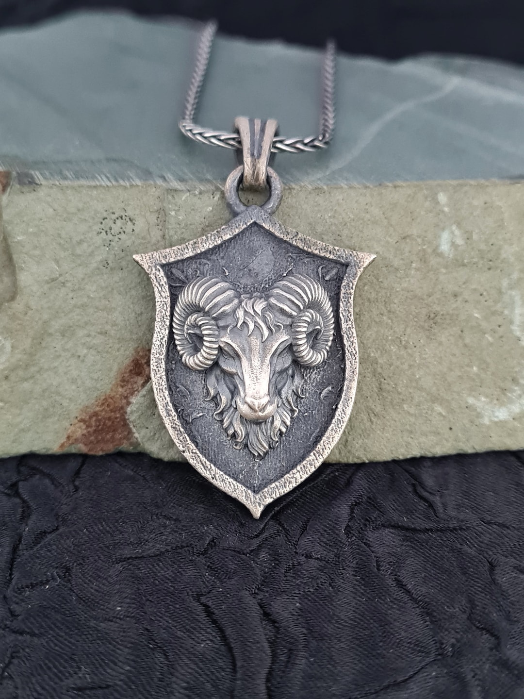 Ram Silver Necklace,925 Sterling Silver Necklace,aries Zodiac Sign Men ...